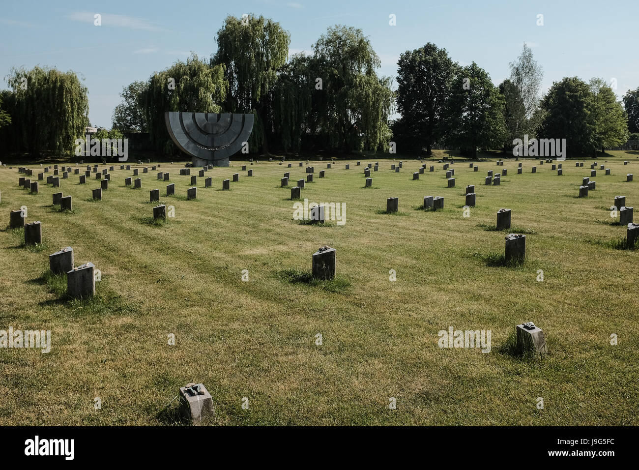 The Jewish memorial adjacent to the Terezin crematorium which served ...