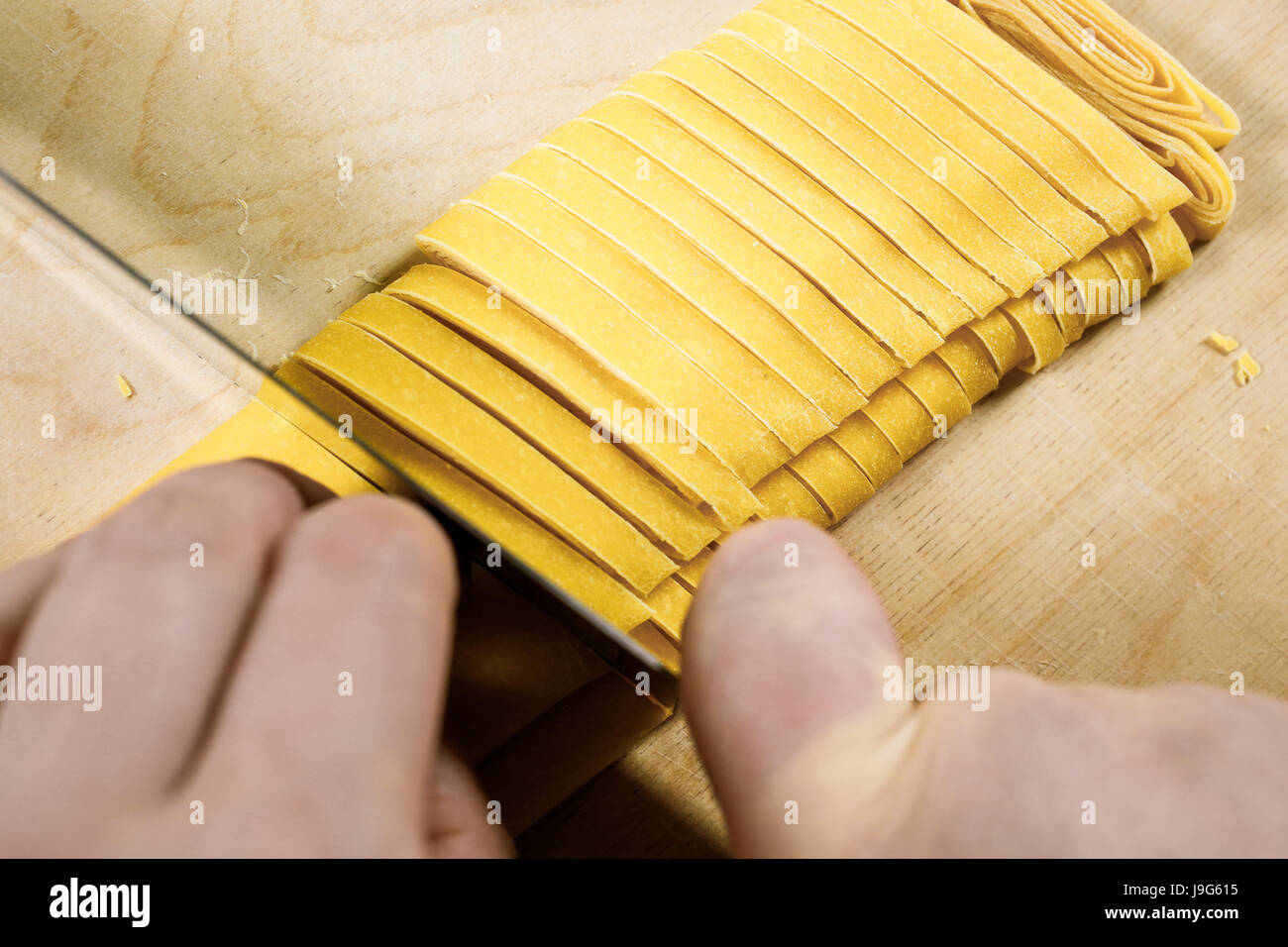 Tagliatelle. Traditional italian fresh ribbon shaped homemade pasta ...