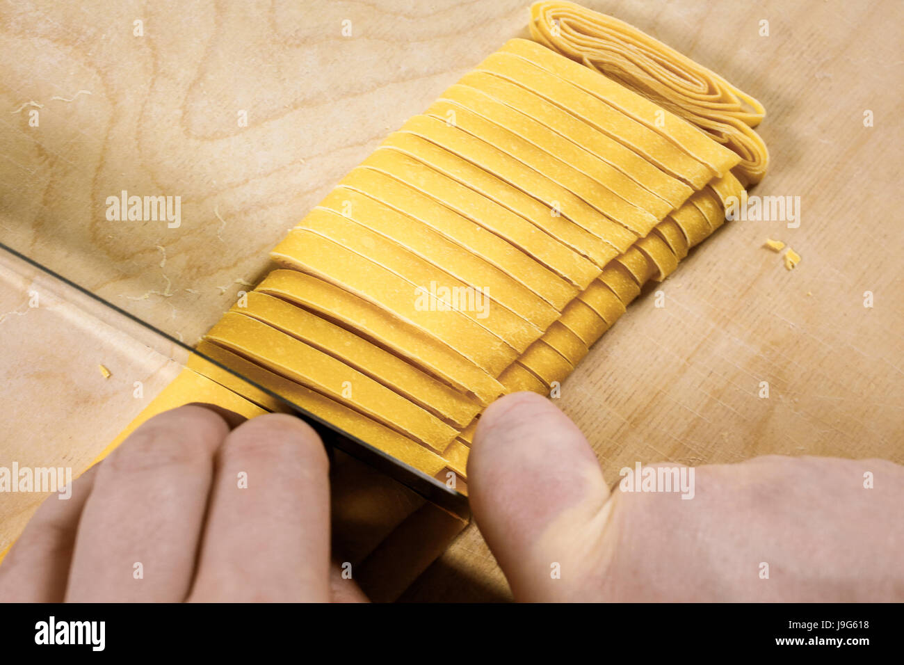 Tagliatelle. Traditional italian fresh ribbon shaped homemade pasta ...