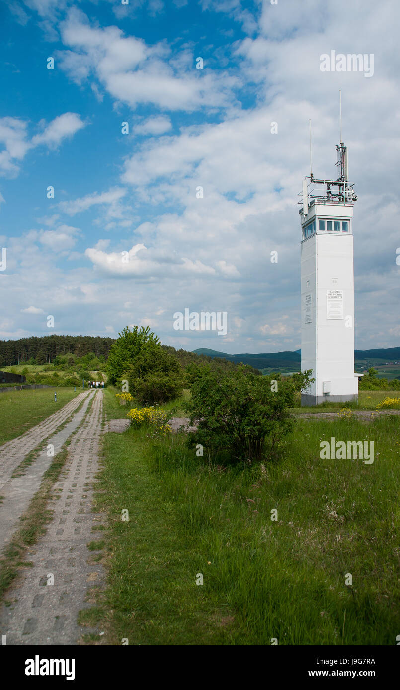 memorial, border, watchtower, point, blue, memorial, summer, summerly ...