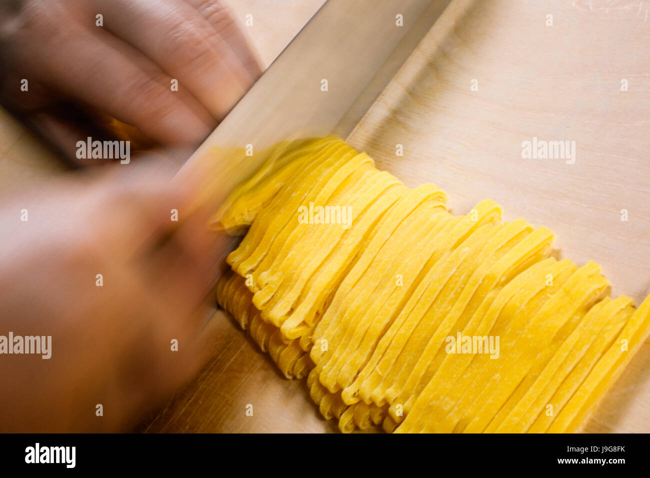 Tagliatelle. Traditional italian homemade fresh pasta, thin ribbon ...