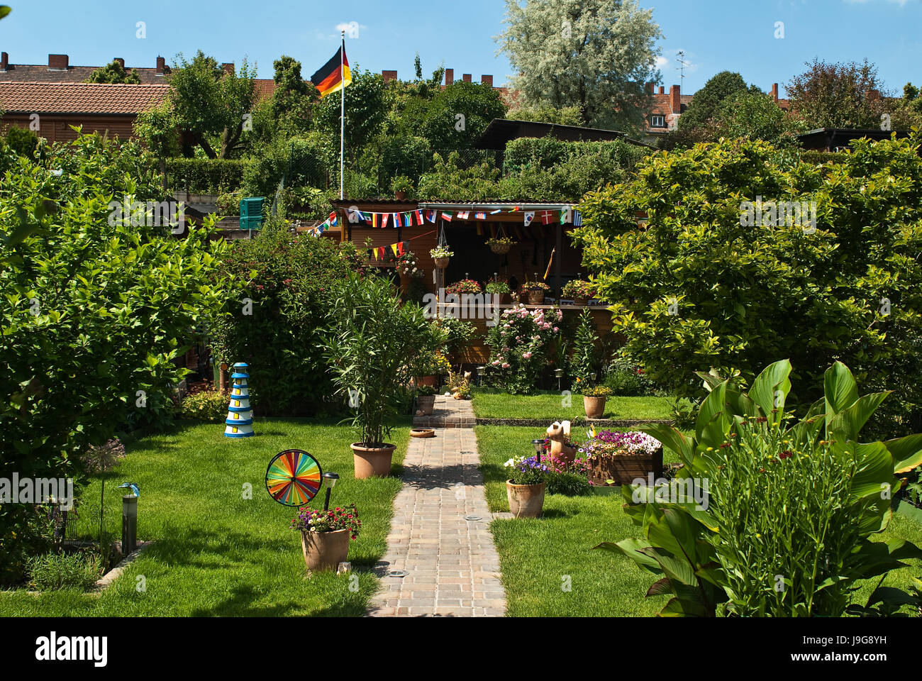 Allotment garden in Berlin. Often called Schrebergarten (German) or ...