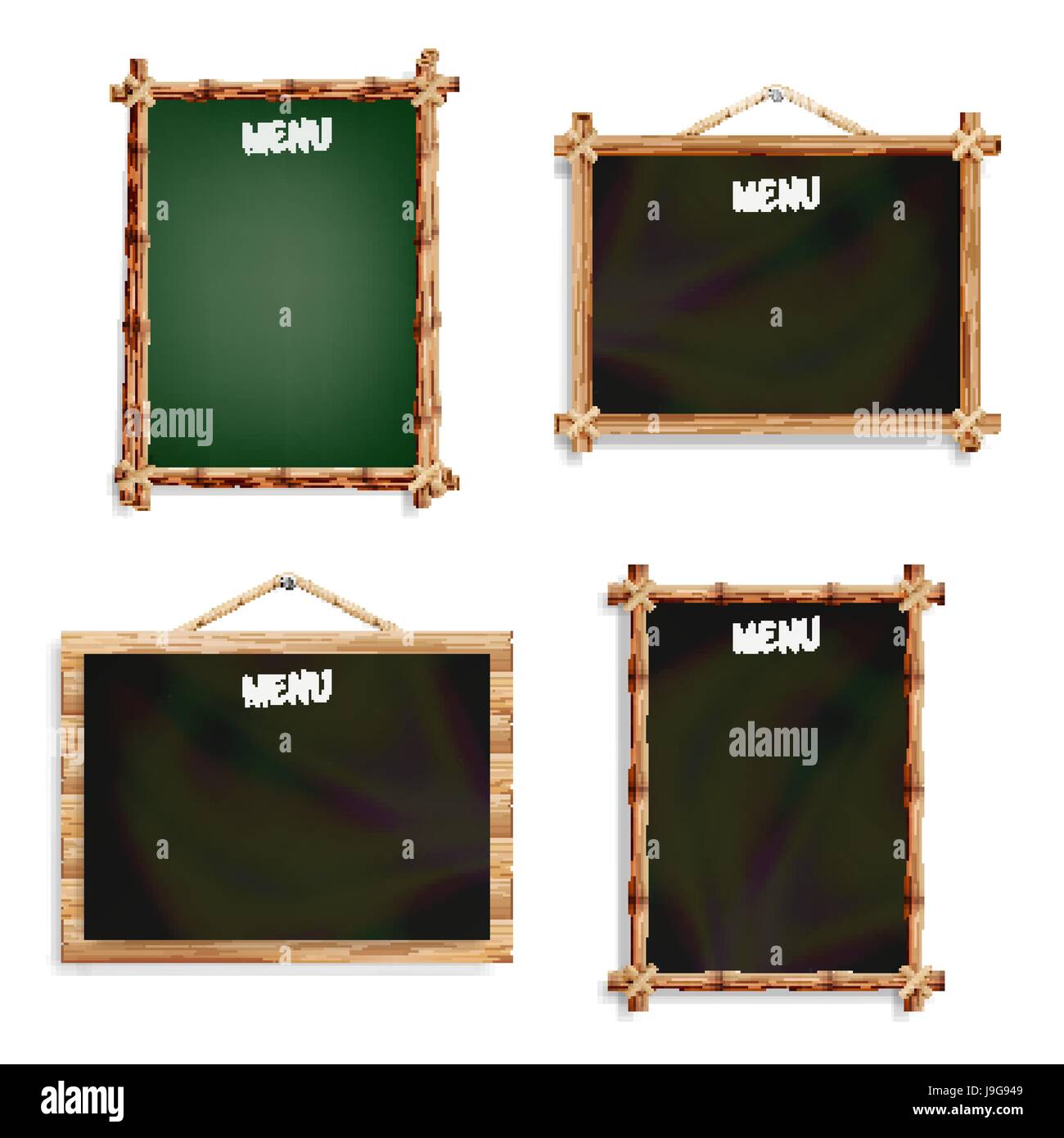 Restaurant Menu Boards Set. Isolated On White Background. Realistic ...