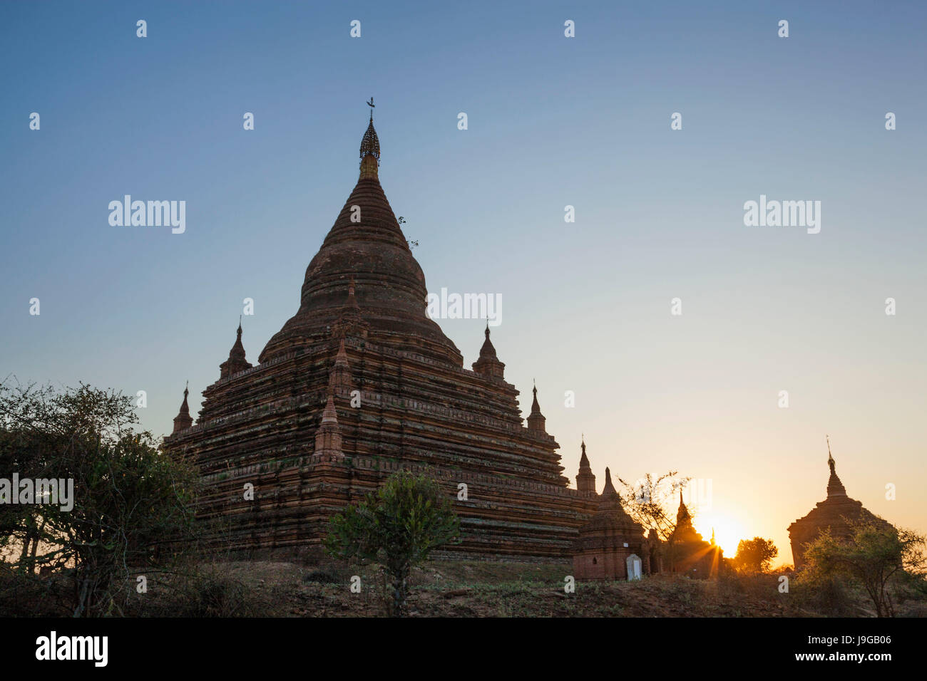 Myanmar, Bagan, Ancient Ruins at Sunset Stock Photo - Alamy