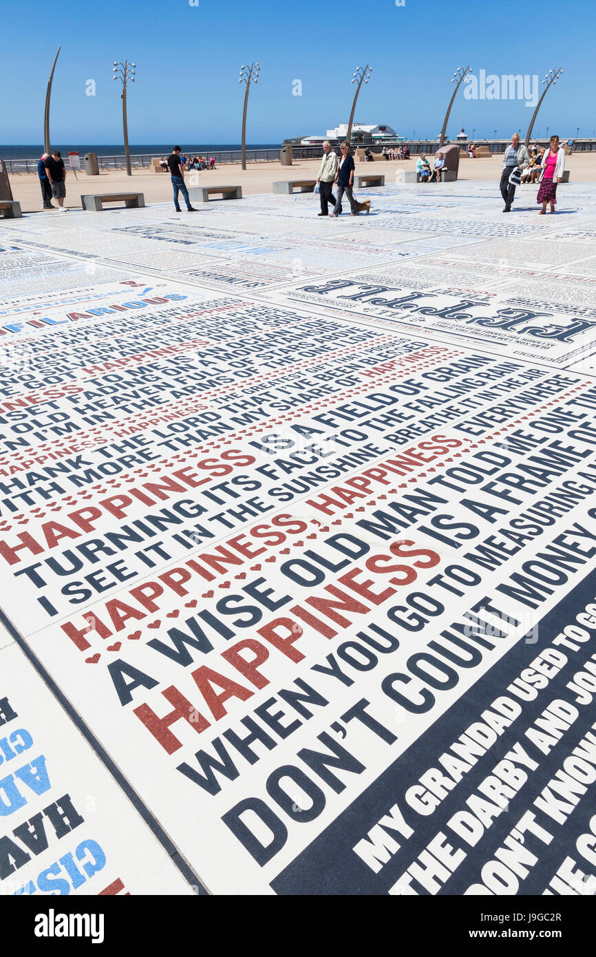 England, Lancashire, Blackpool, The Promenade Floor Mural showing Jokes ...