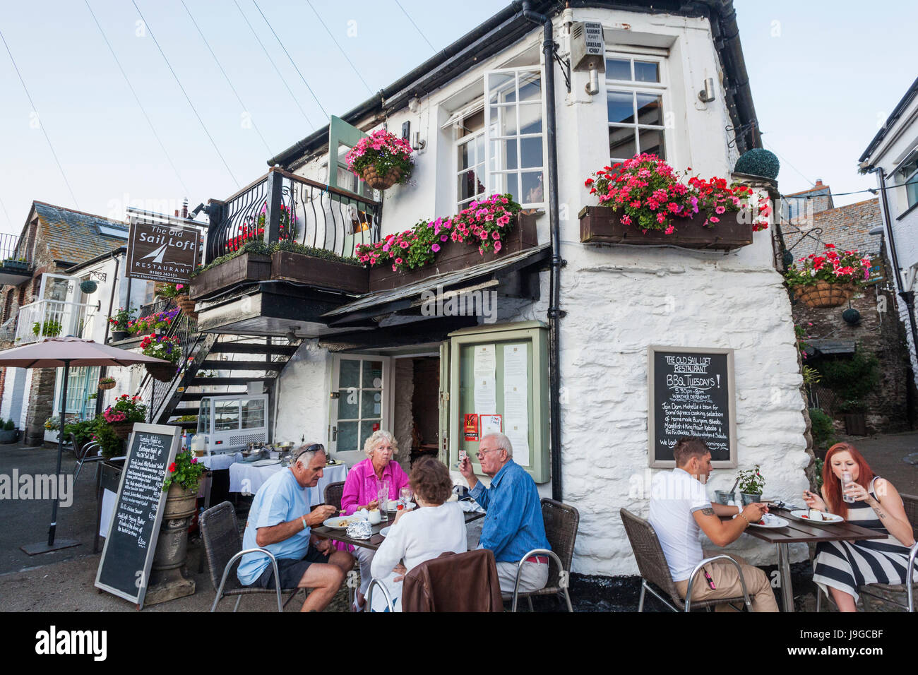 England, Cornwall, Looe, Restaurant Stock Photo - Alamy
