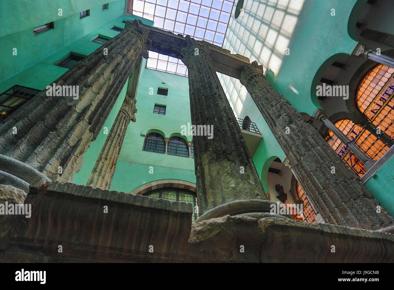 Spain, Catalunya, Barcelona City, Barrio Gotico, roman roman built ...