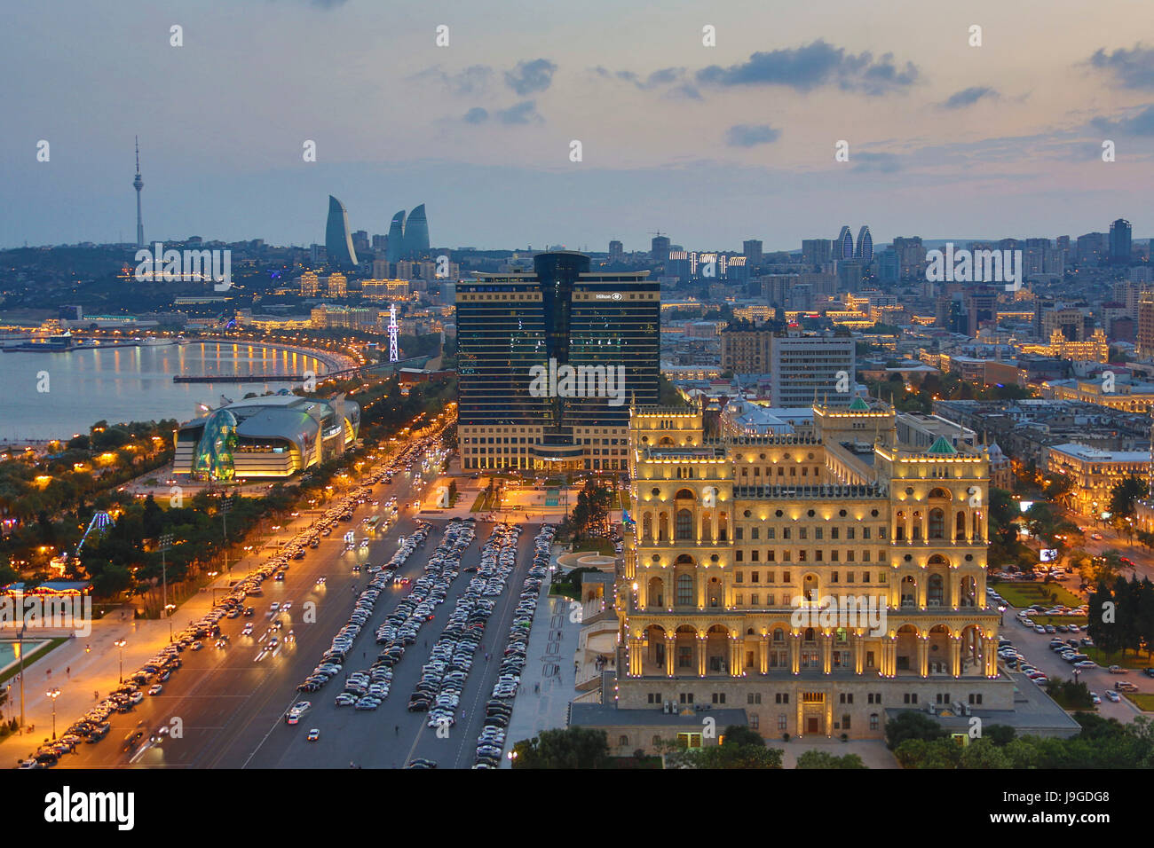 Azerbaijan, Baku City, Government House and Baku Bay Stock Photo - Alamy