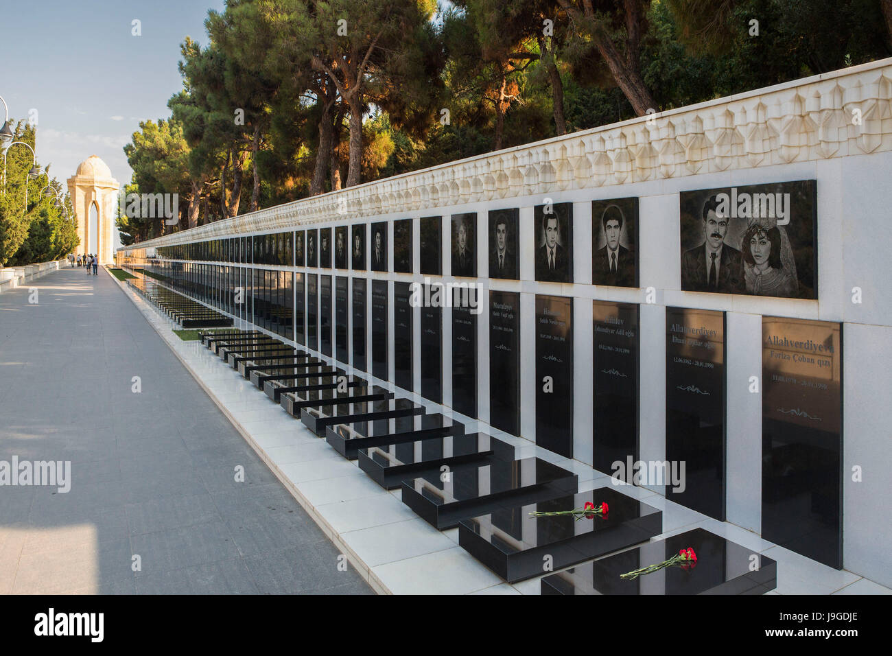 Azerbaijan, Baku City, Alley of Martyrs, and Fallen Heros Monument ...