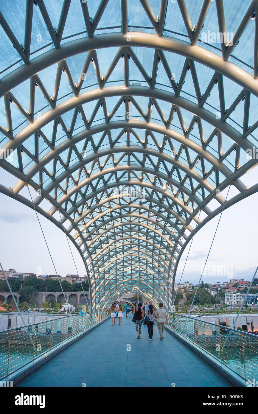 Georgia, Tbilisi City, The Peace Bridge Stock Photo - Alamy