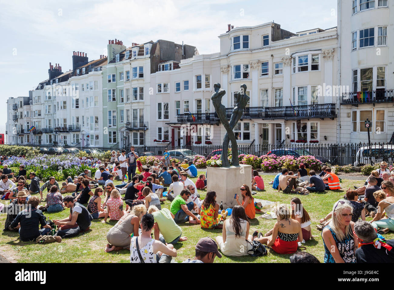England, East Sussex, Brighton, Kemptown, New Steine Gardens and AIDS ...