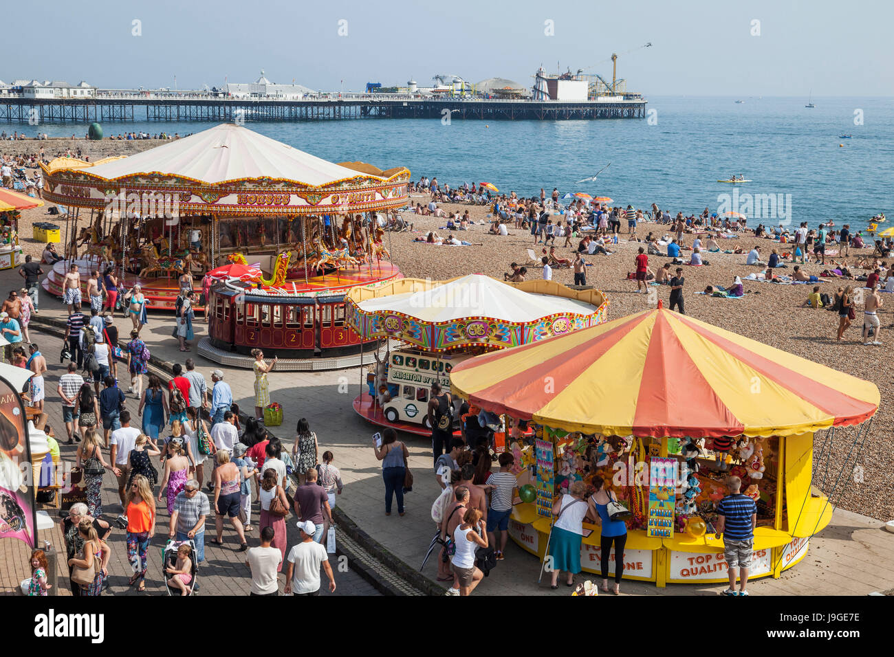 England, East Sussex, Brighton, Brighton Beach, Seafront Amusements ...