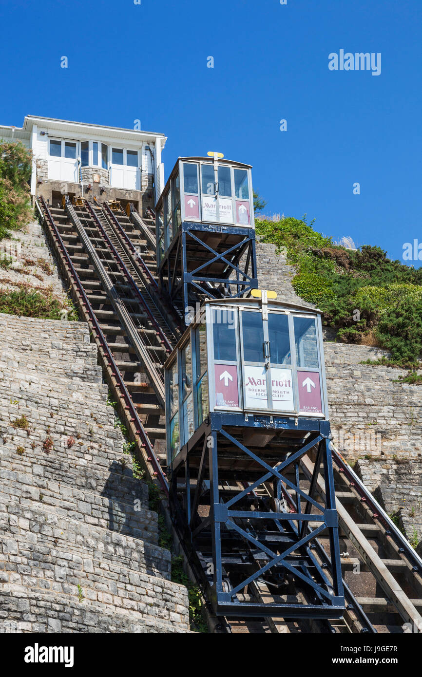 England, Dorset, Bournemouth, Bournemouth Beach, Funicular Stock Photo ...