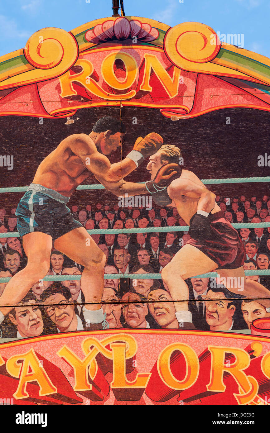 England, Devon, Dingles Fairground Heritage Centre, Fairground Boxing ...