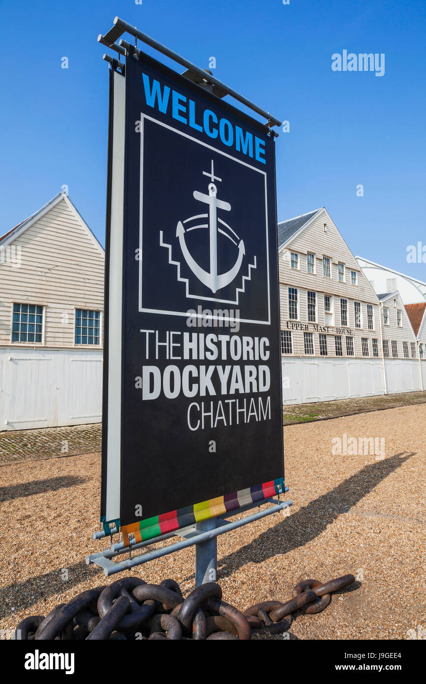 England, Kent, Rochester, Chatham, Chatham Historic Dockyard, Entrance ...