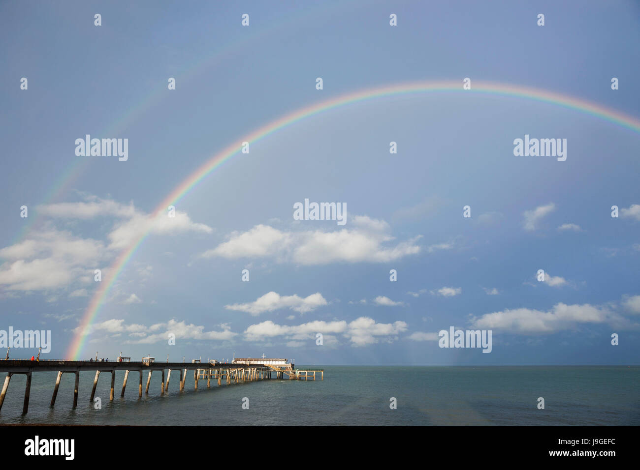England, Kent, Deal, Deal Pier and Rainbow Stock Photo - Alamy