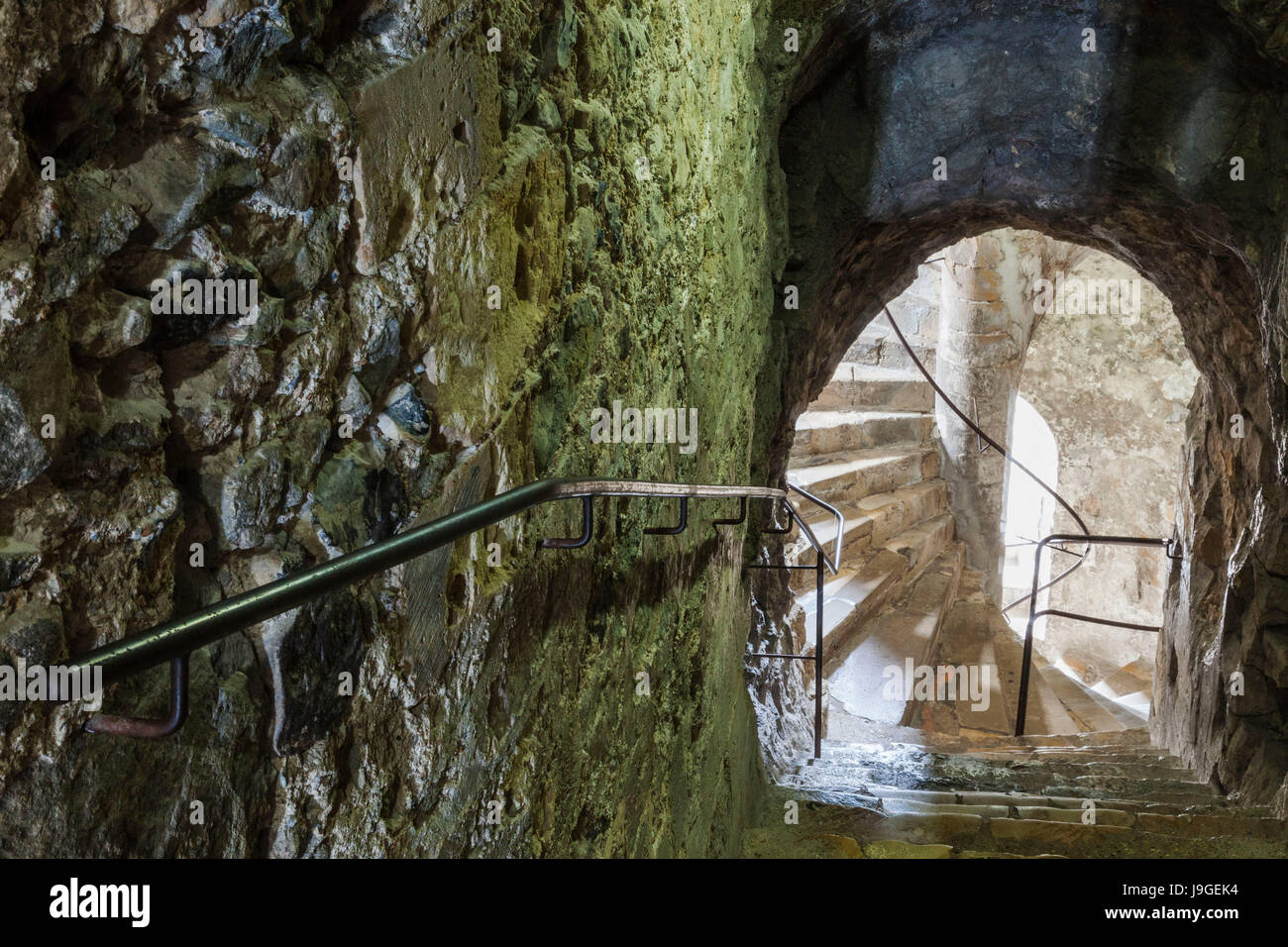 England, Kent, Dover, Dover Castle, The Great Tower, Stairway Stock ...