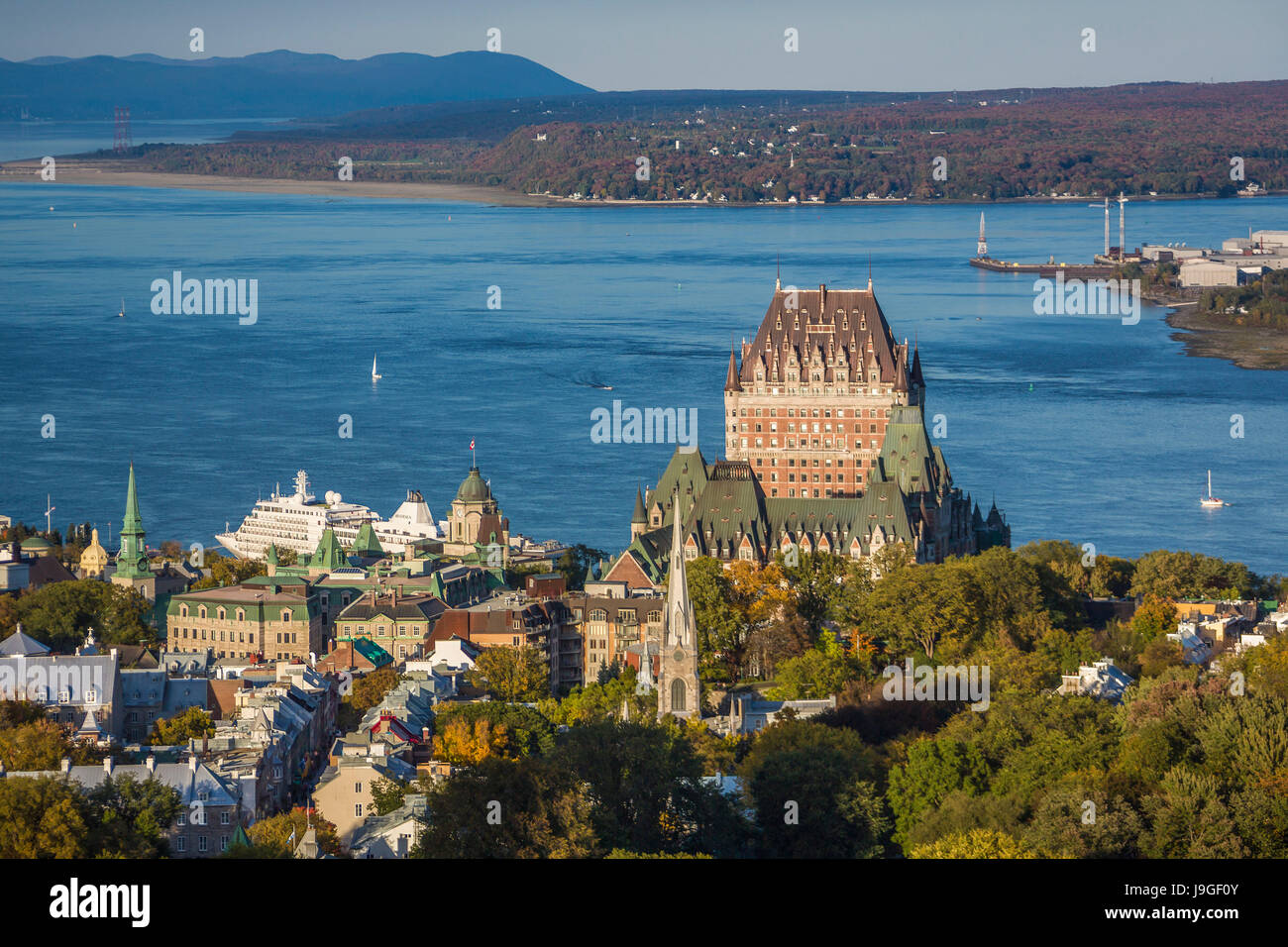 Canada, Quebec City, Old Quebec, Frontenac Castle Stock Photo - Alamy