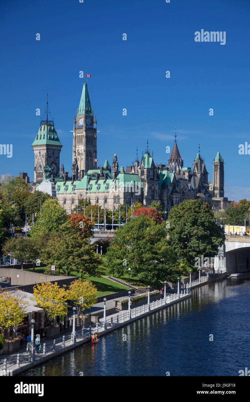 Canada, Ottawa City, Parliament Hill, Central and East Block´s towers ...