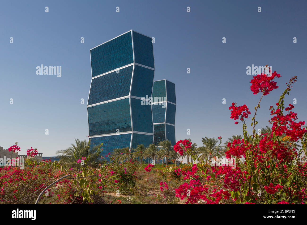 Qatar, Doha City, lagoon Plaza Towers Stock Photo - Alamy