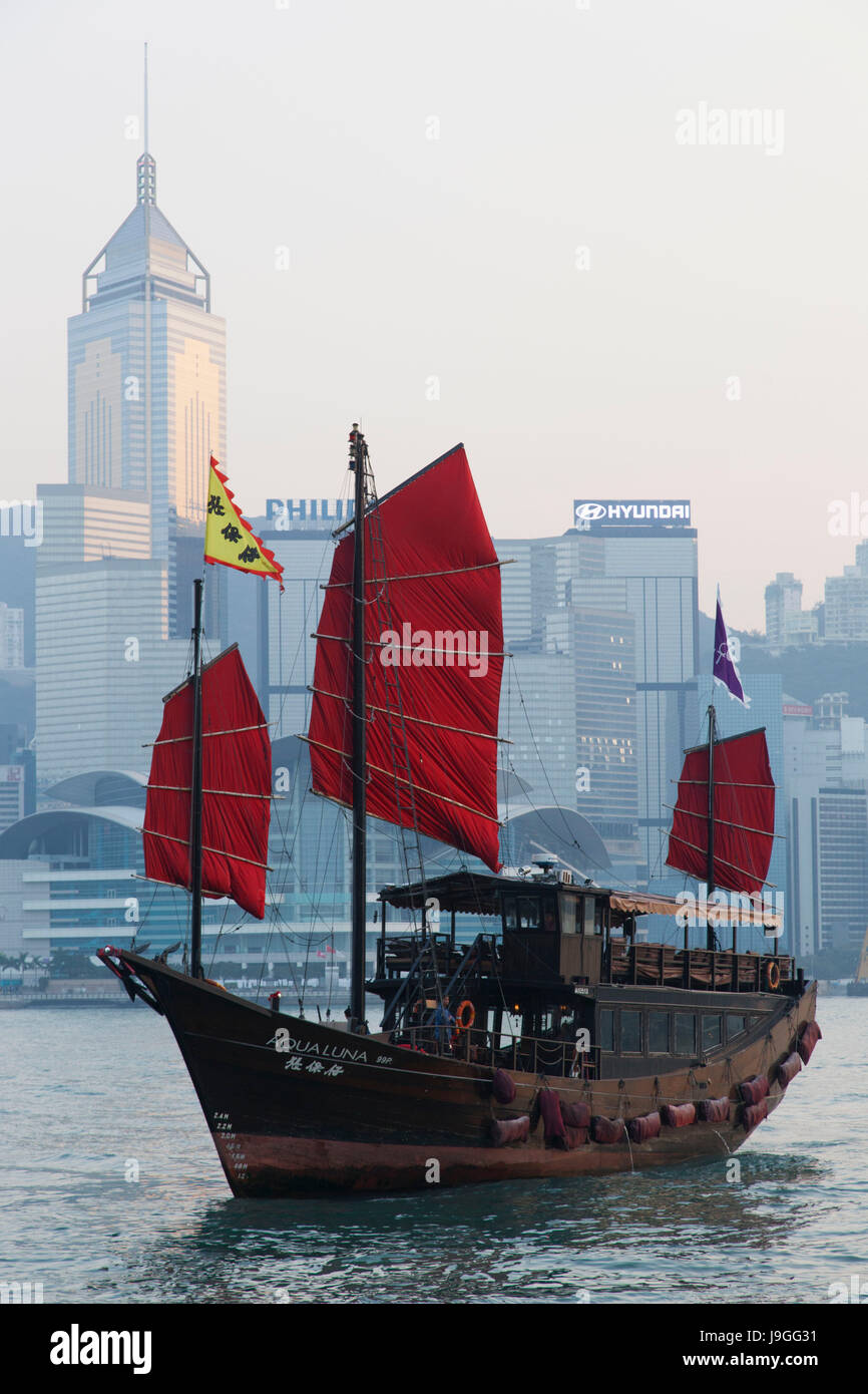 China, Hong Kong, Junk Boat Stock Photo - Alamy