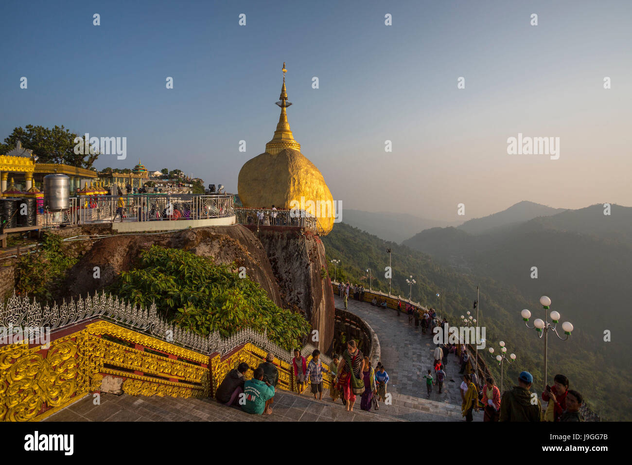 Myanmar, Mon Province, Kyaikto City, Kyaiktiyo Rock, Golden Rock Stock ...