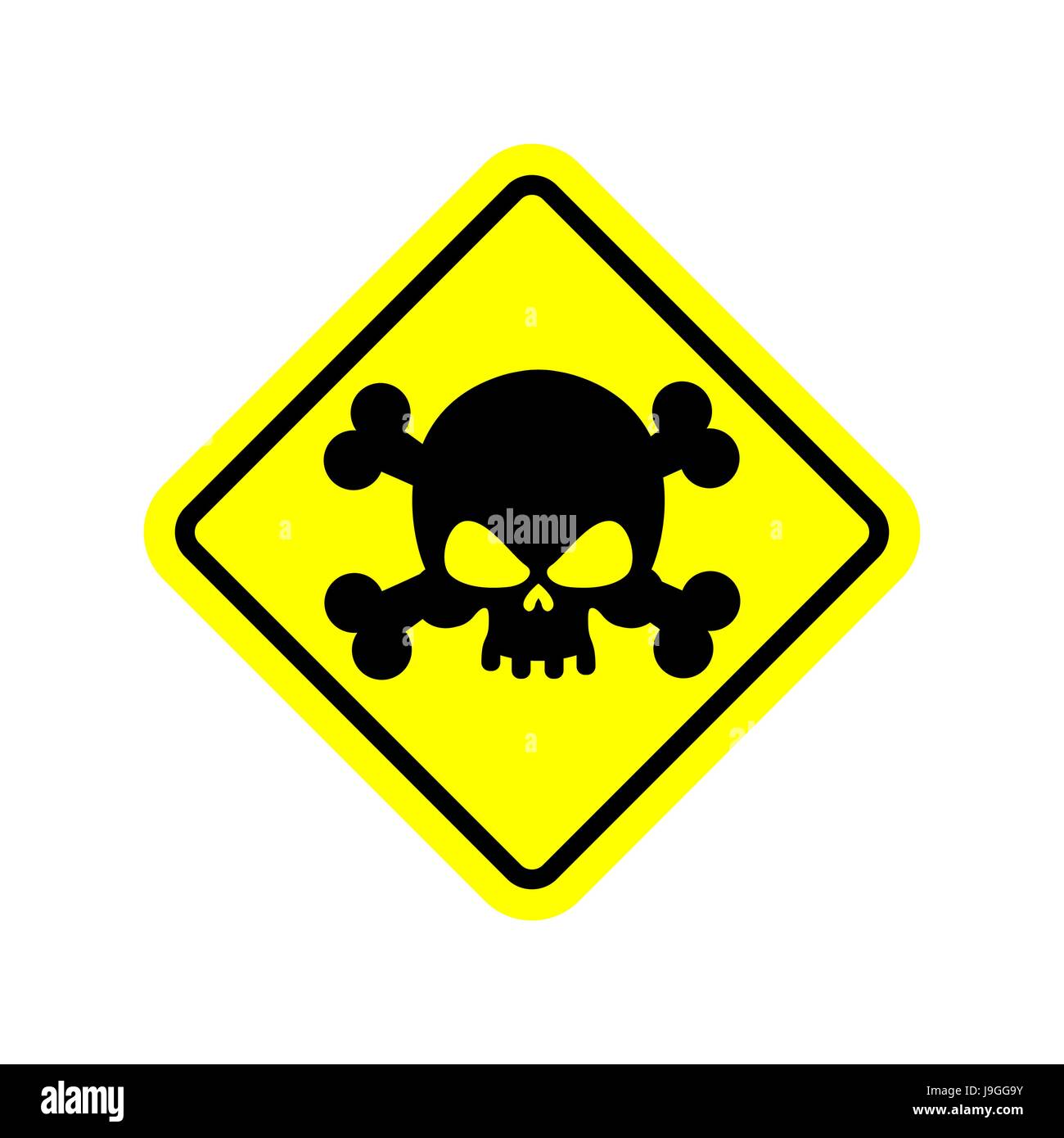 Danger Poison sign yellow. Attention toxic hazard. Warning sign acid ...