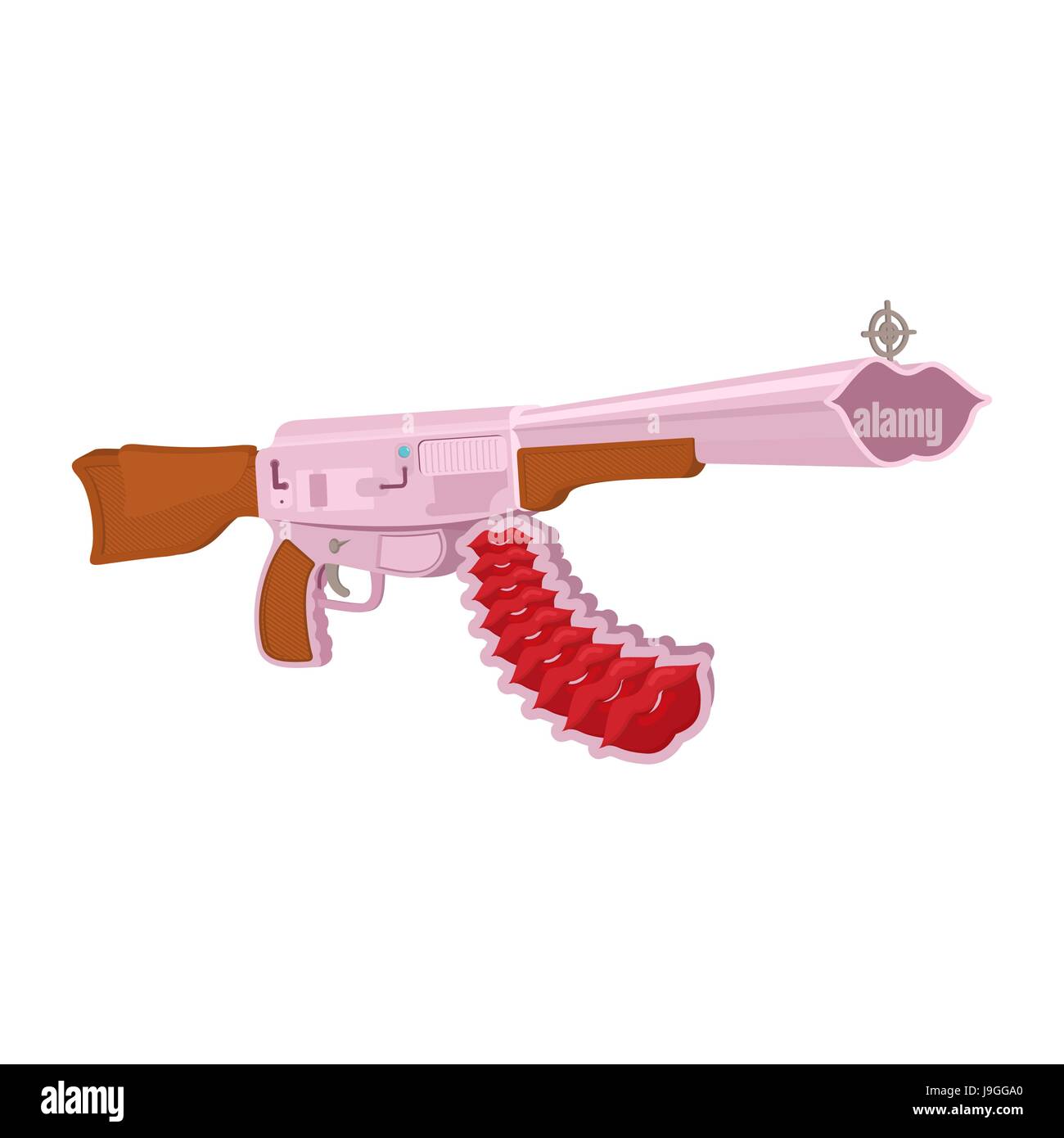 love Weapon isolated. Gunl ammunition heart on white background. Pink ...