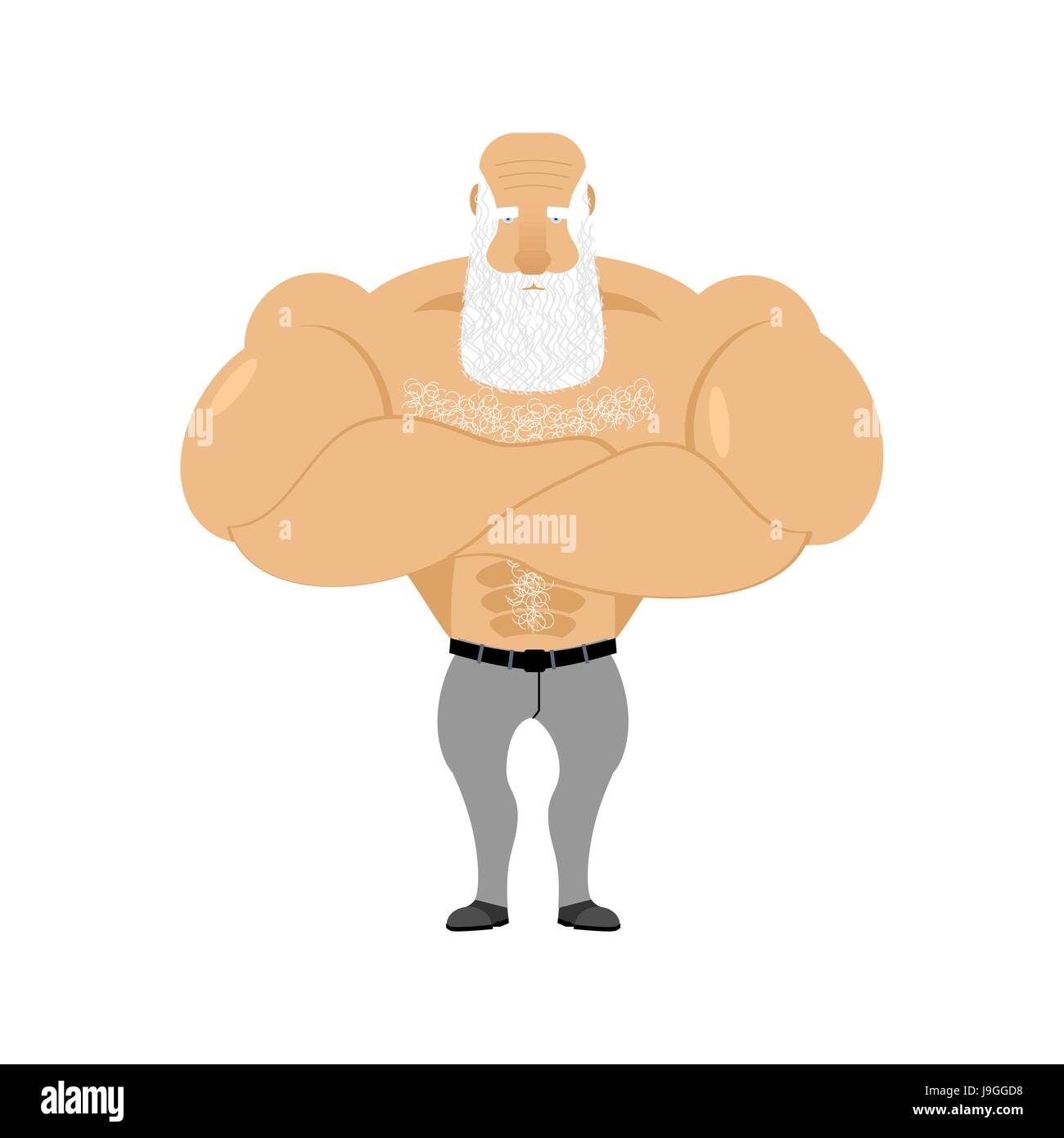 Strong grandfather fitness. Retired athlete. Old man Sports. Powerful ...