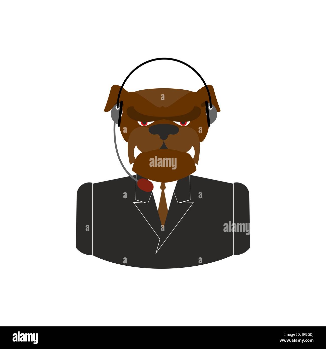 Pet call center. Dog with headset. Bulldog feedback from customers ...