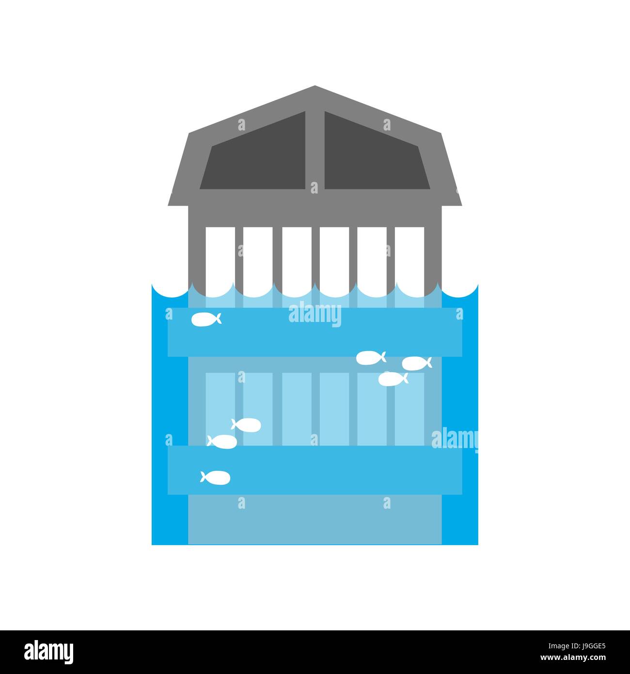 Tsunami Building. Flood house. many of water architecture. Deluge ...