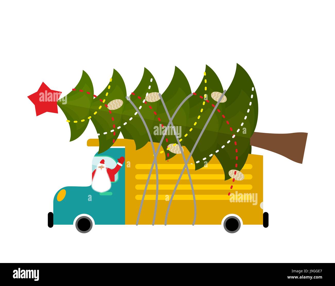 Santa truck christmas gift in Stock Vector Images - Alamy