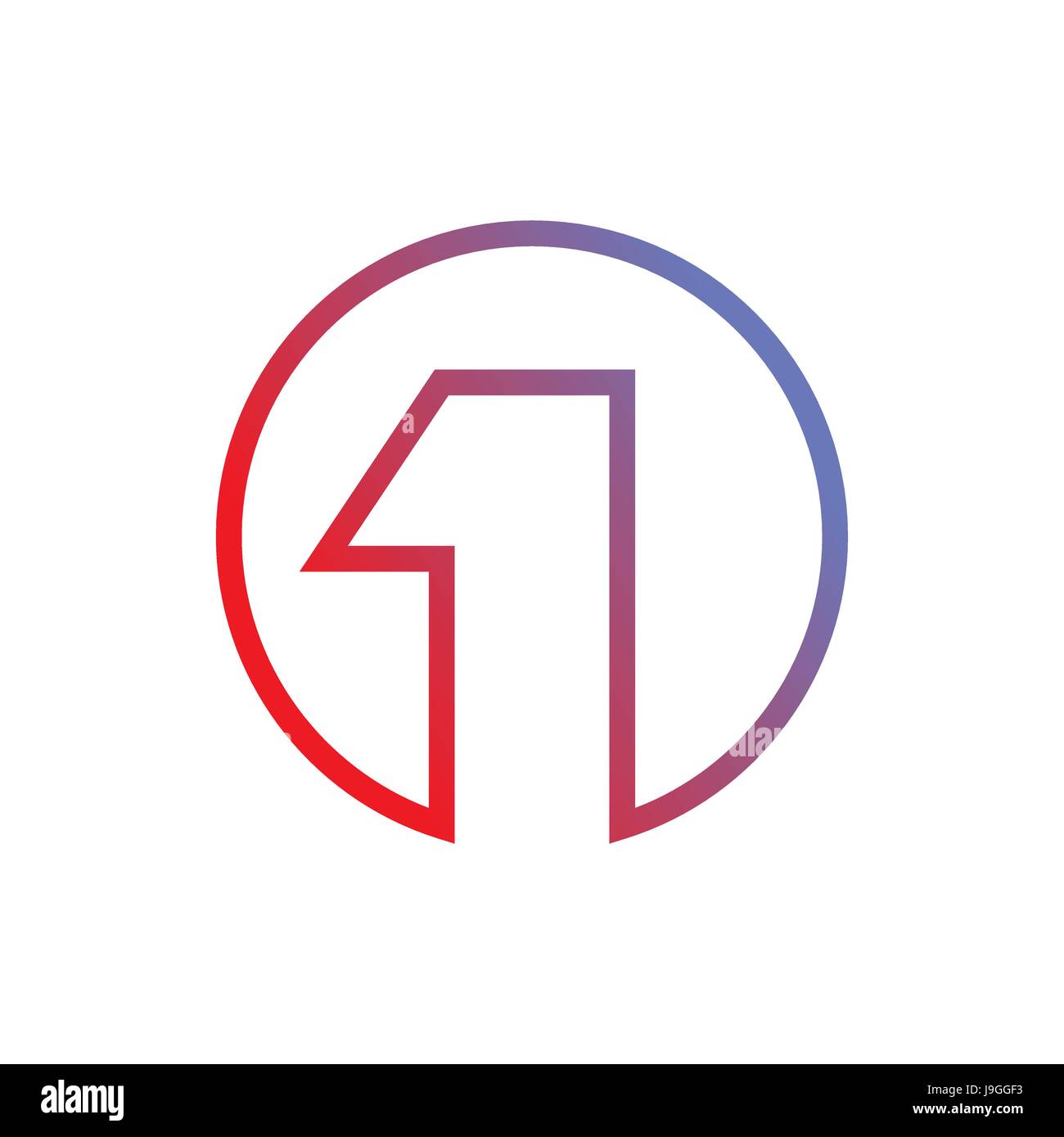 1 logo. Number one emblem. Abstract Corporate sign design template ...