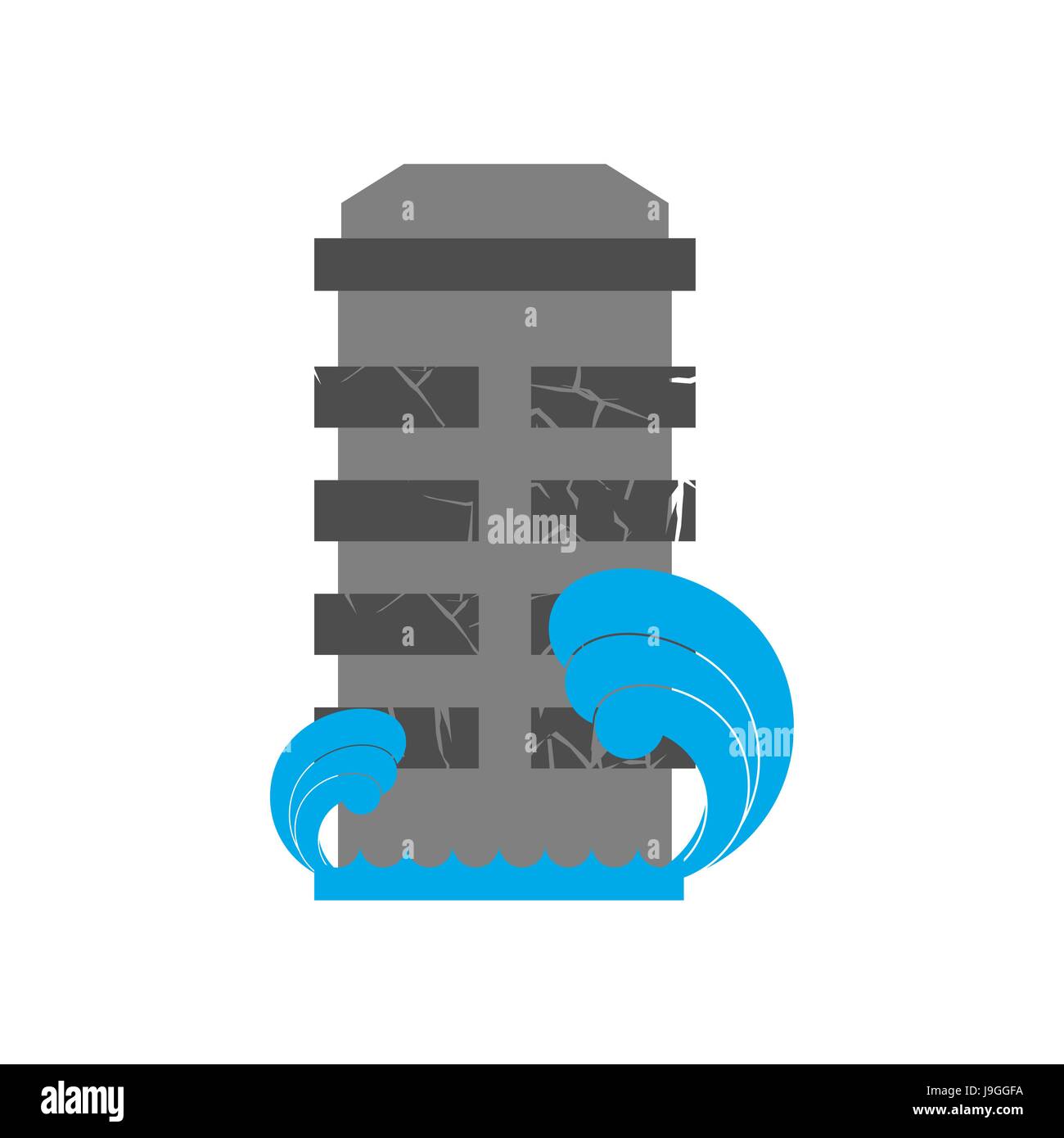 Tsunami Building. Flood house. many of water architecture. Deluge ...
