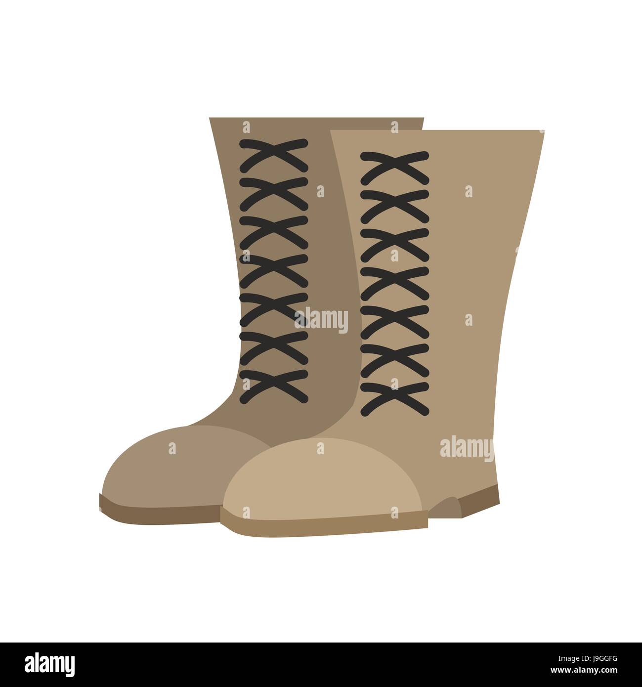 Military boots beige isolated. Army shoes on white background. soldiers ...