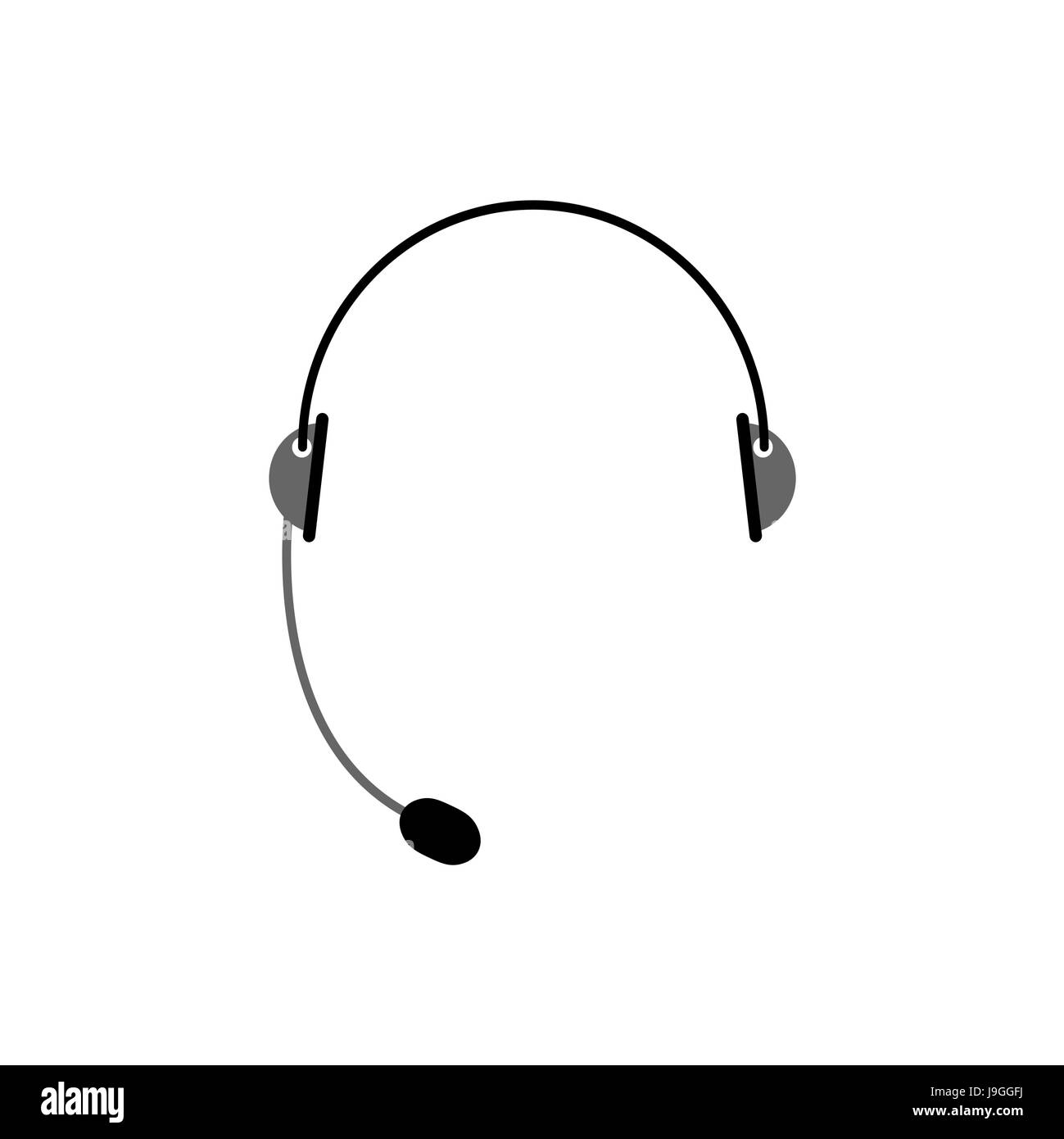 Headset isolated. Microphone and headphones on white background. Cal ...
