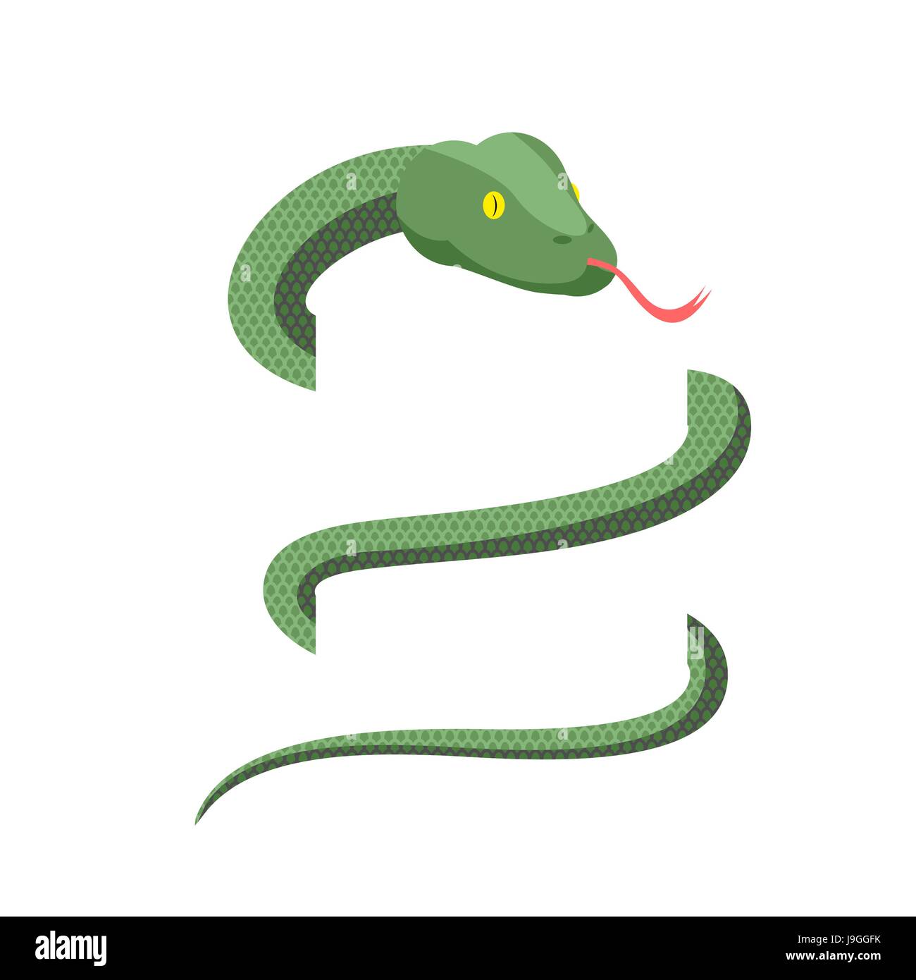 Snake wraps isolated. Cobra on white background. Green Reptile Stock ...