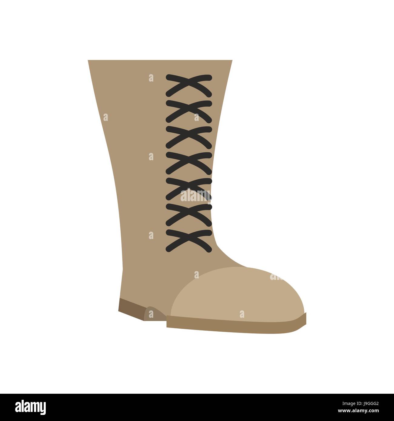 Military boots beige isolated. Army shoes on white background. soldiers ...