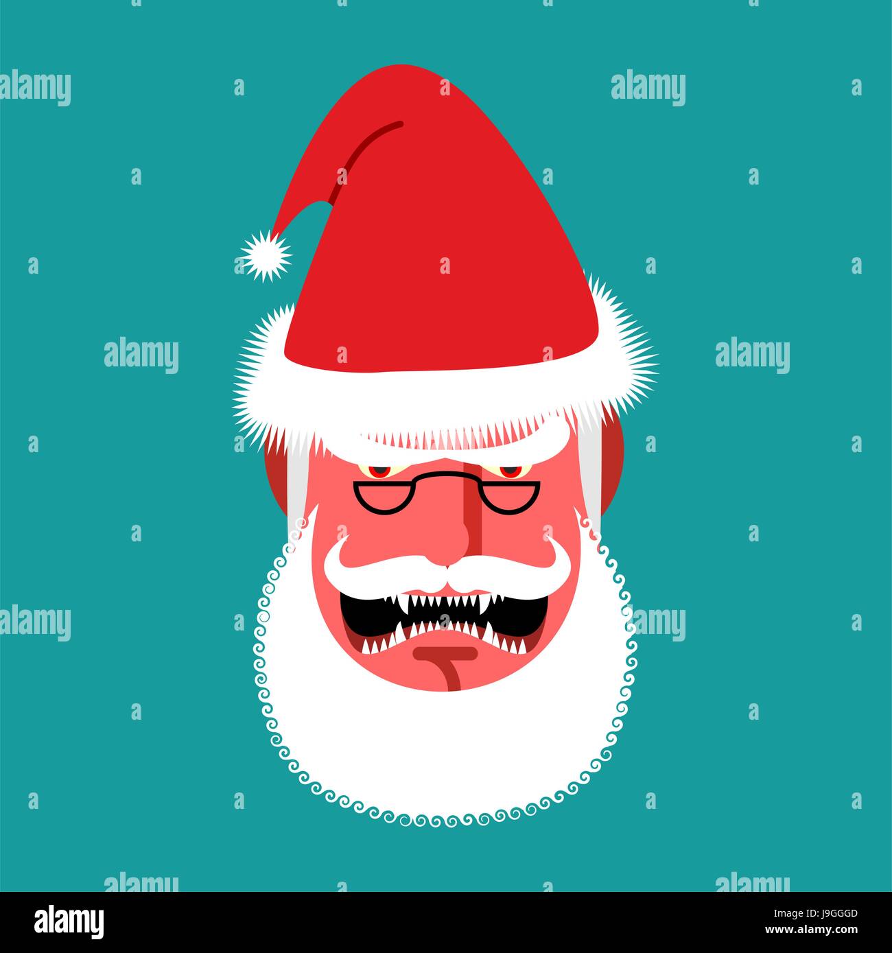 Angry Santa Claus. Red with anger people. grumpy shouts Stock Vector ...