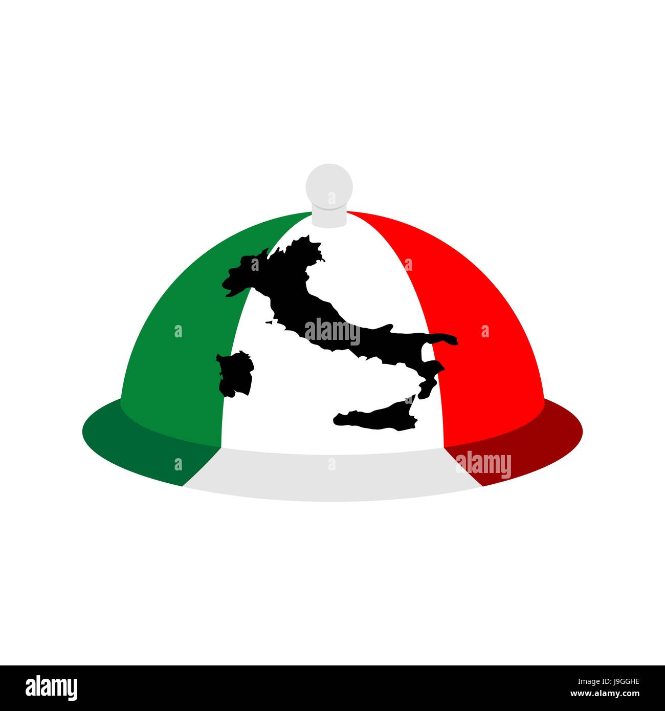 Italy dish tray sign isolated. Food Italian national cuisine logo Stock ...