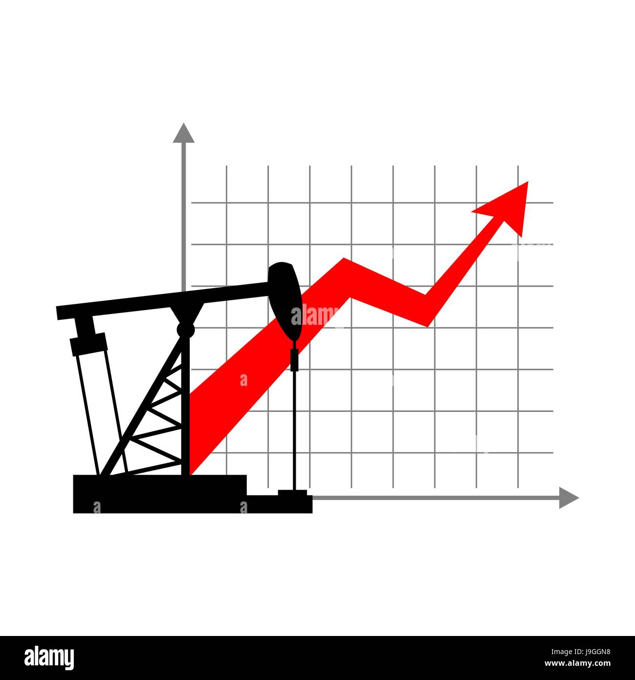 Graphic growth and oil rig. Oil quotations grow up. info graphic Oil ...