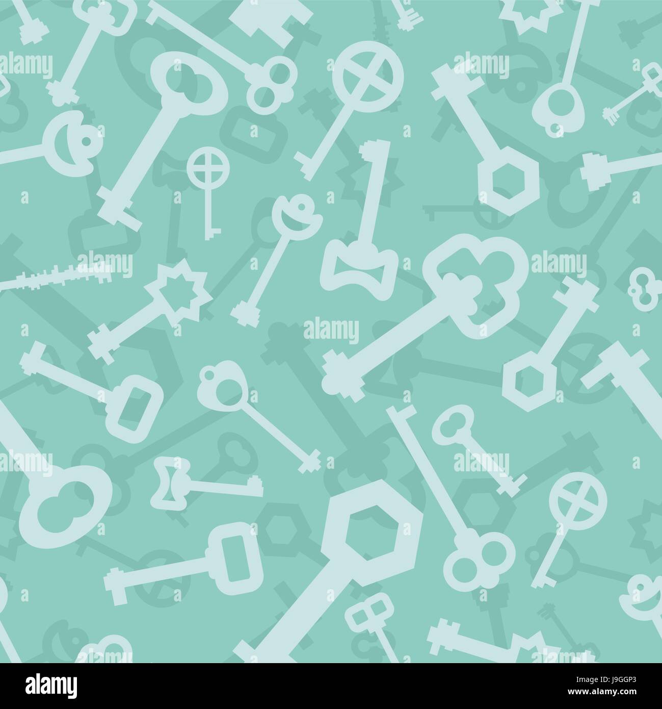 Old key seamless pattern. Lot vintage key from lock. Retro Key door ...