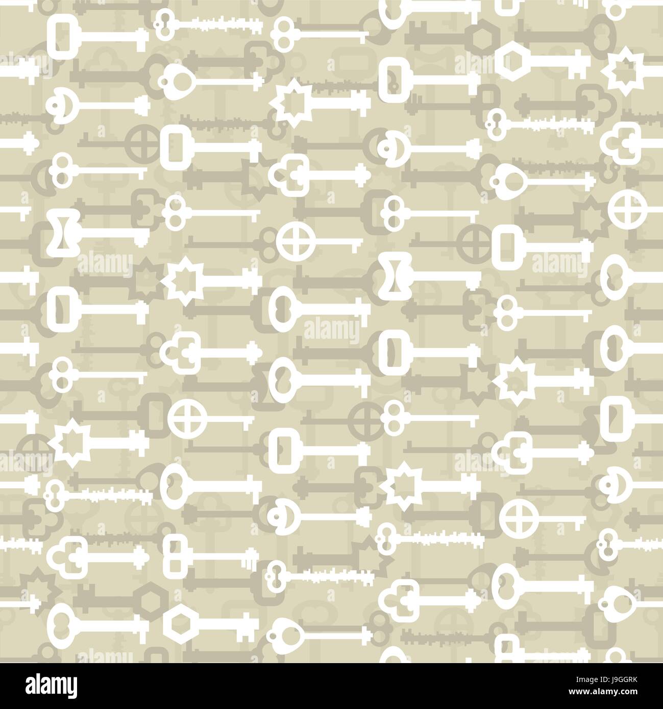 Key to lock seamless pattern. Vintage door key background. Retro fabric ...