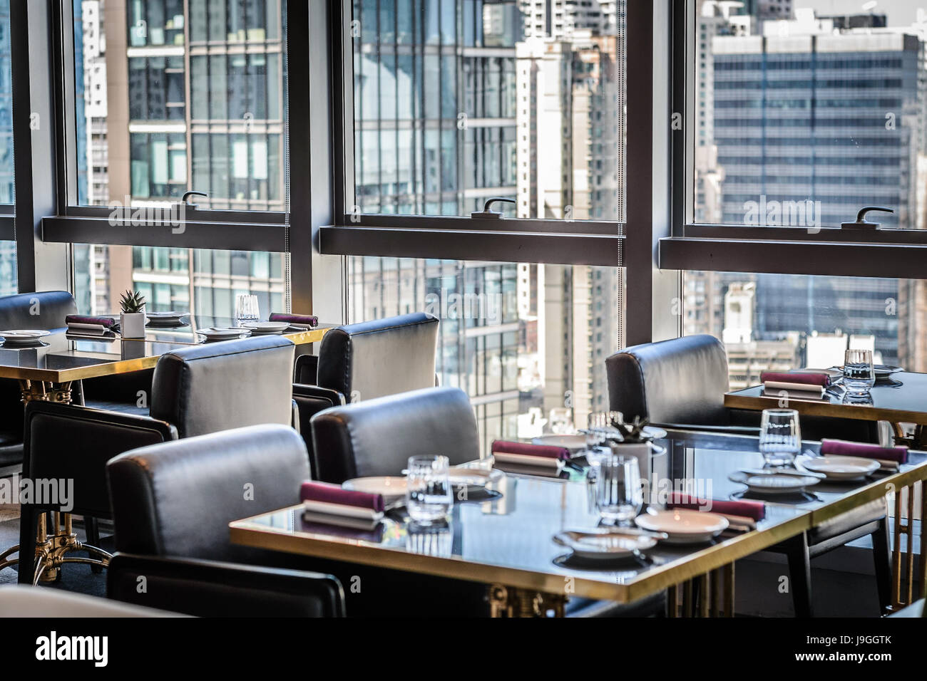 table setting in fine dining restaurant Stock Photo - Alamy