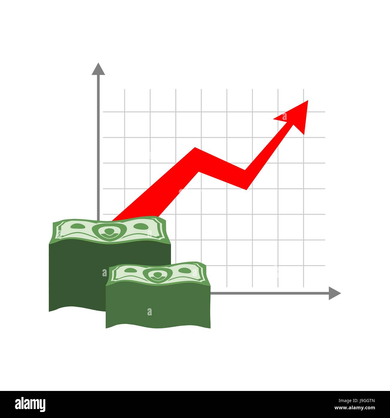 Graph growth money. Red up arrow. Increase in cash profit. Bundle of ... Graph growth money. Red up arrow. Increase in cash profit. Bundle of ...