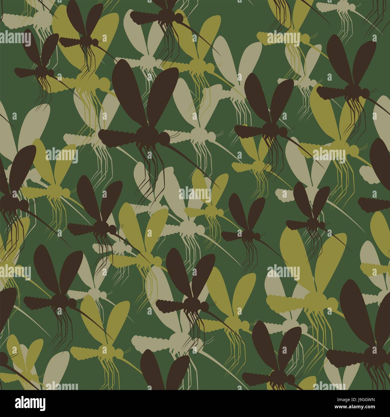 Military camouflage background mosquitoes. Insects Protective seamless ...