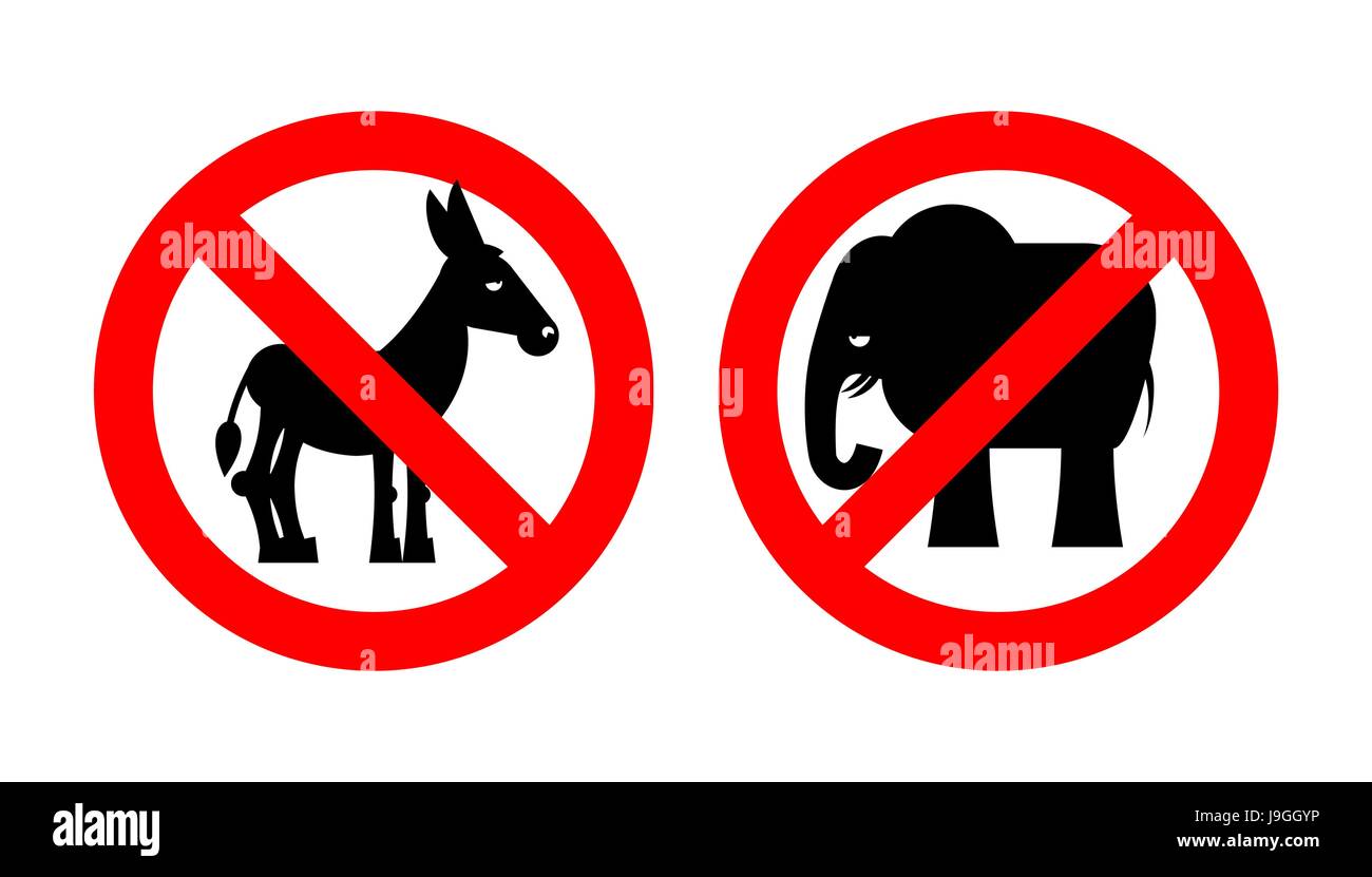Ban elephant. Stop donkey. Prohibited Symbols USA political parties ...