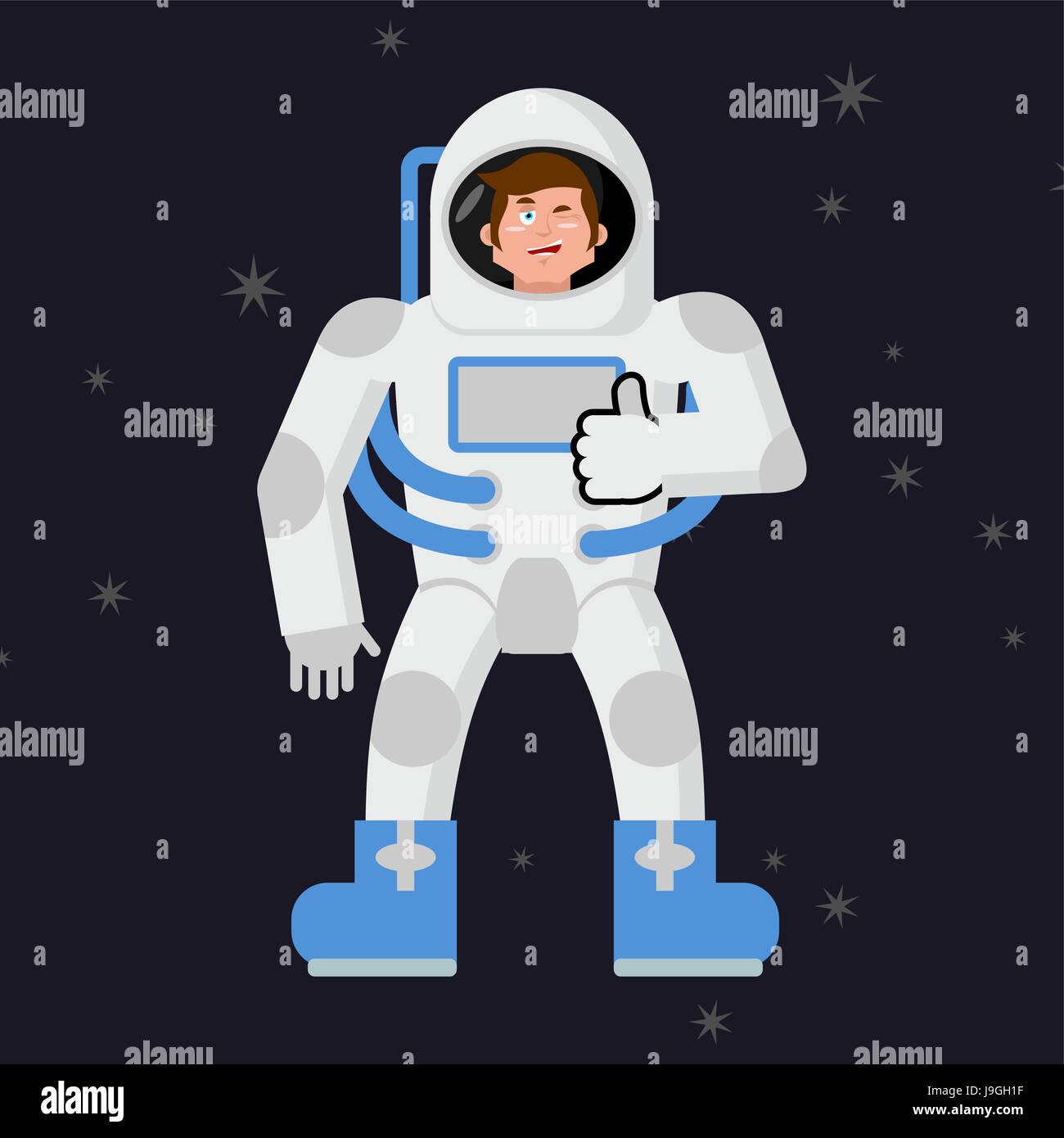 Cartoon astronaut man smiling hi-res stock photography and images - Alamy