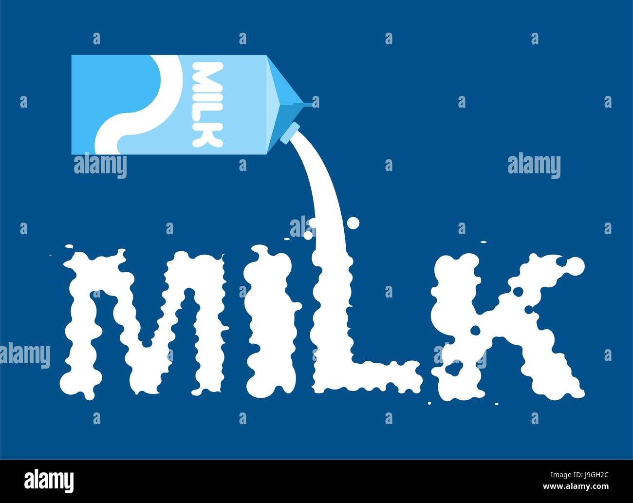 Milk lettring. Liquid white letters and packaging of dairy. flowable ...
