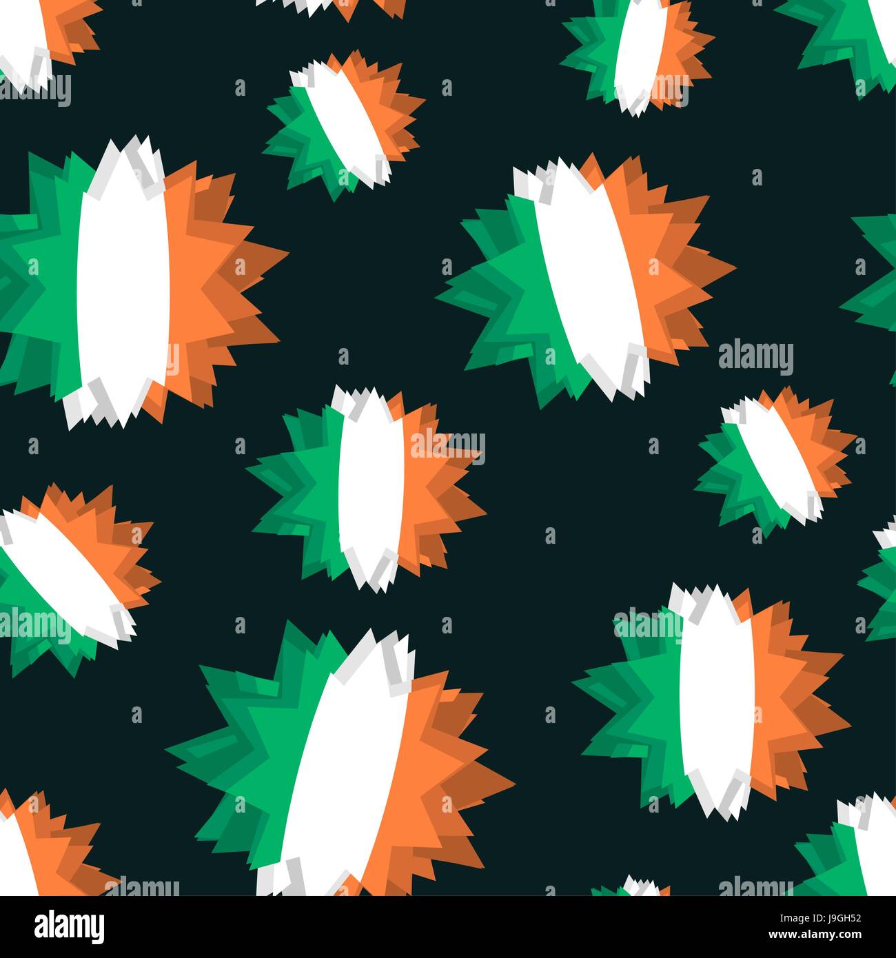 Star flag of Ireland seamless pattern. Background of Irish flag ...